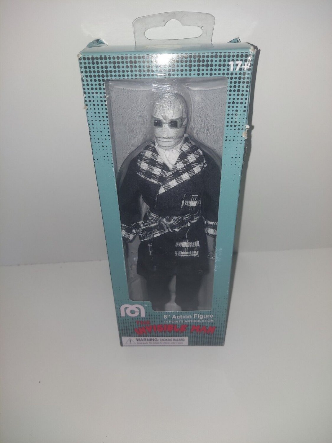 Mego Horror The Invisible Man 8" Action Figure light cardboard damage