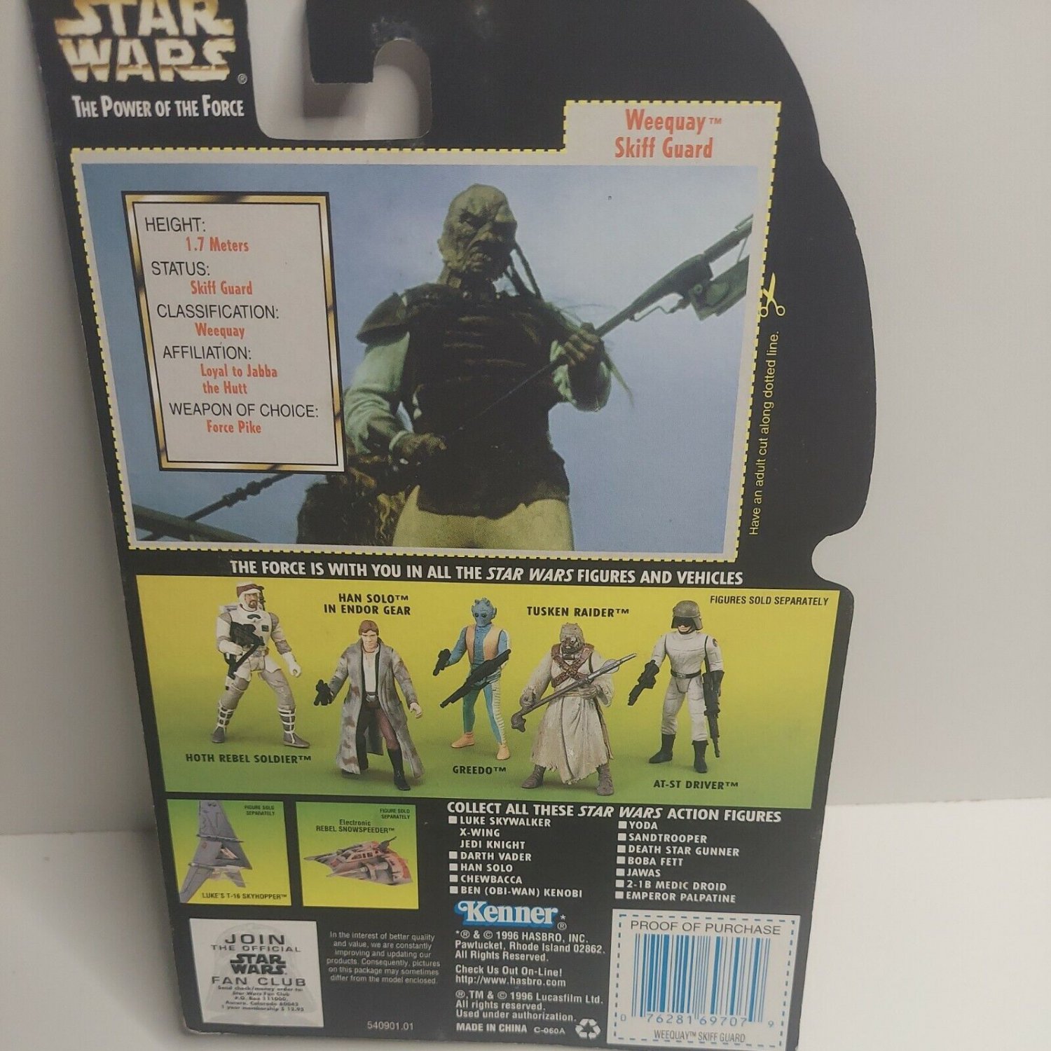 Hasbro Star Wars Power Of The Force Green Card Weequay Skiff Guard ...