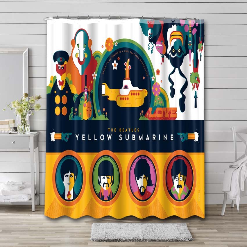 The Beatles Yellow Submarine Shower Curtain Waterproof