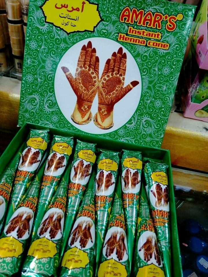 12 Pc's Amar's Instant Henna Cone Black