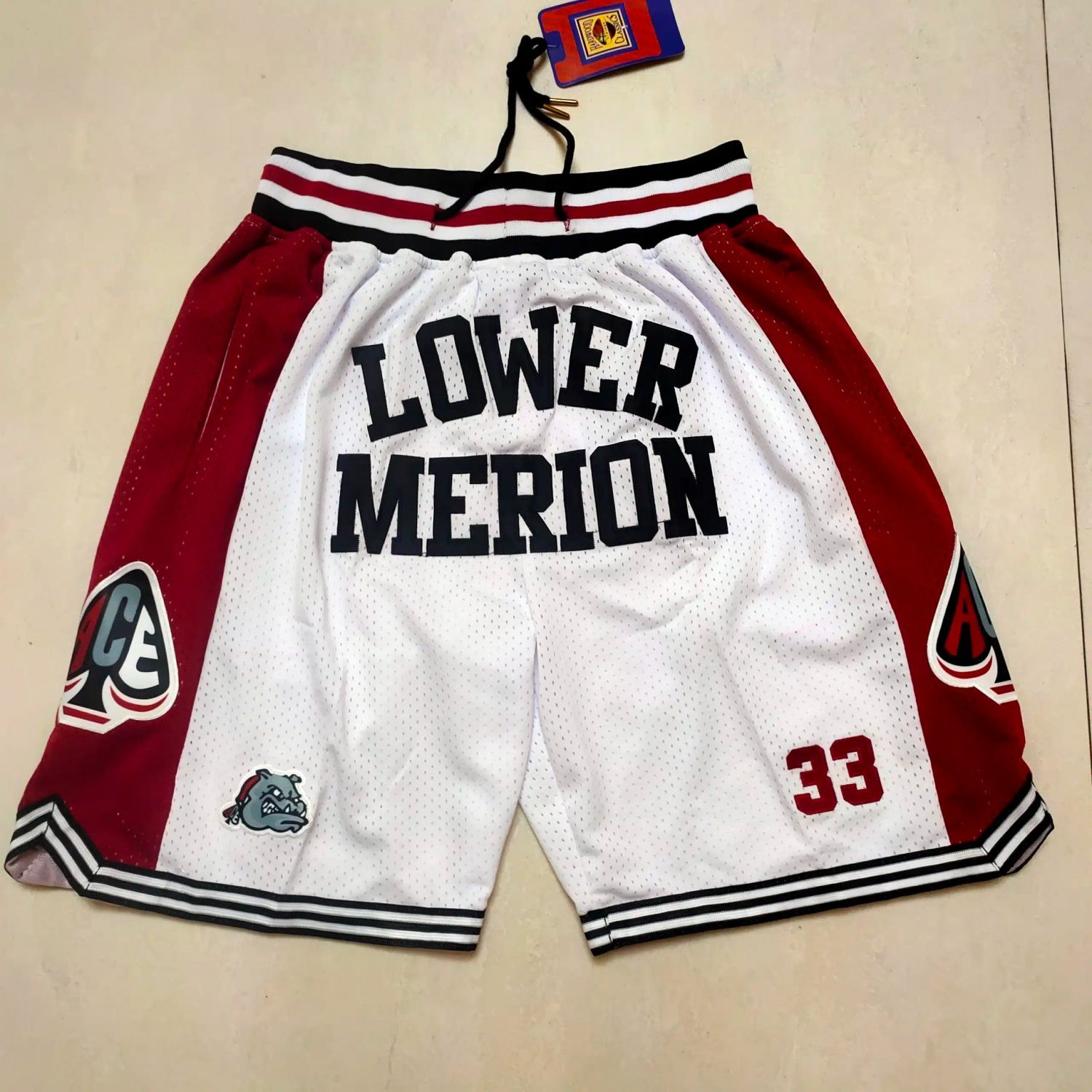Kobe Bryant 33 Lower Merion White Shorts