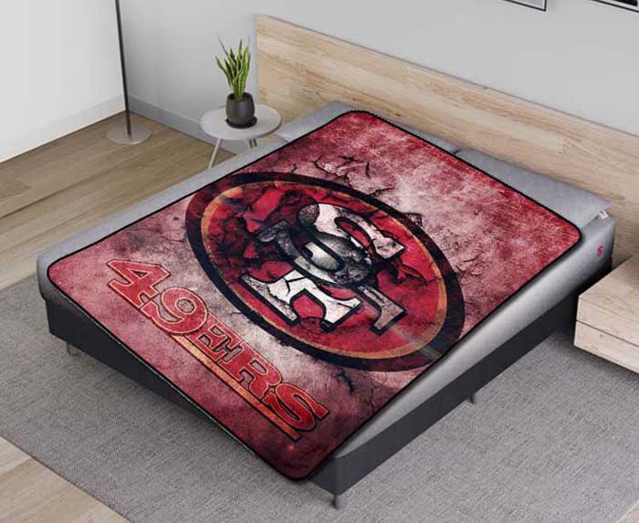 San Francisco 49ers Football Logo Fleece Blanket Quilt