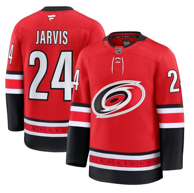 Seth Jarvis Jersey #24 Carolina Hurricanes 2025 - 26 Premium Stitched Red