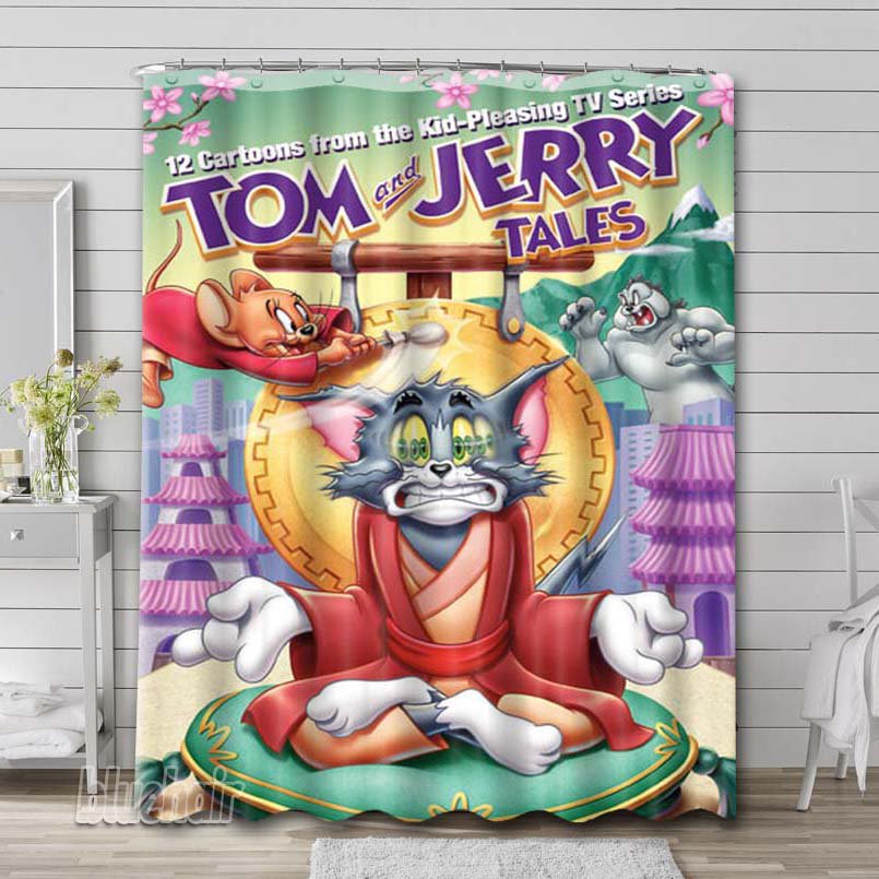 Tom and Jerry Tales Shower Curtain Liner Rod Bath