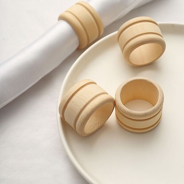 60 Natural Rustic Wooden Design Napkin Rings Wedding Party Catering ...