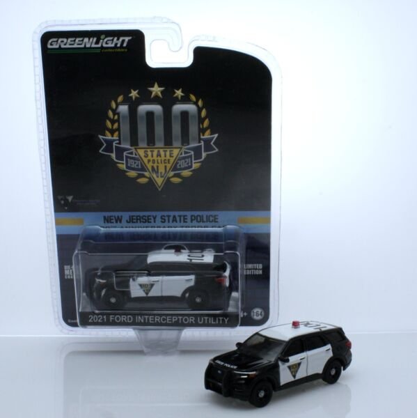 Diecast 2021 Ford Explorer Jersey State Police Interceptor Car