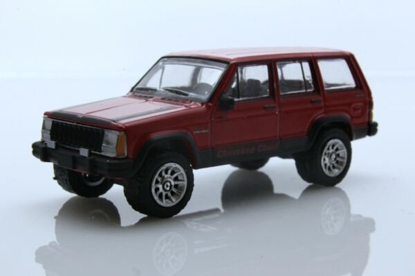 Diecast 1984 Jeep Cherokee Chief Suv 4X4 Off Road 1:64 Scale Red