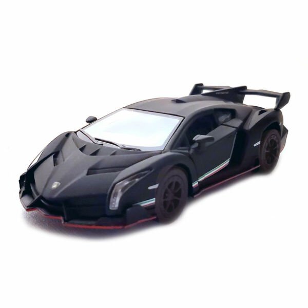 Diecast 5" Lamborghini Veneno Matte Black 1/36 Scale Toys