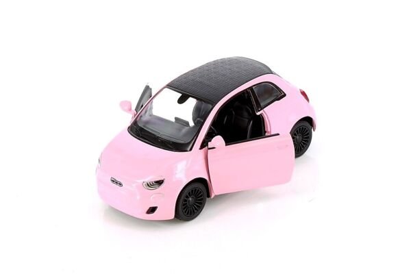 Diecast New Fiat 500 1/28 Scale Model Pink Color Toys