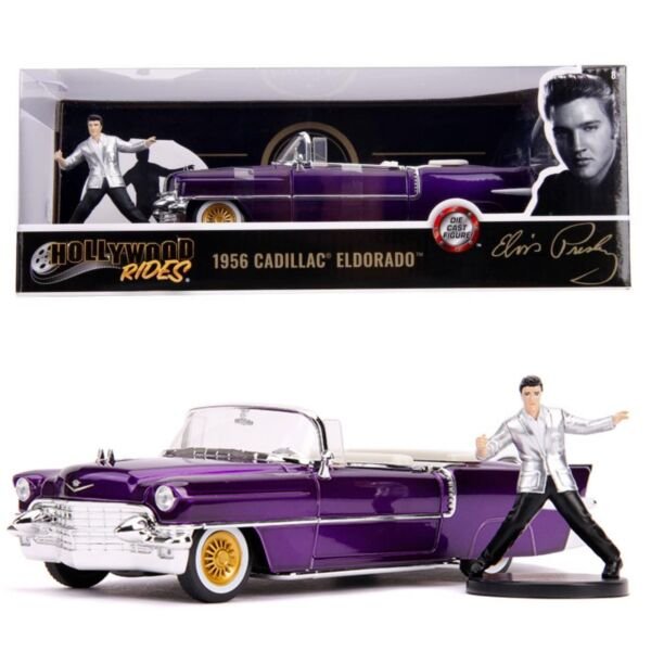 Diecast 1956 Cadillac Eldorado Convertible Purple Elvis Presley ...