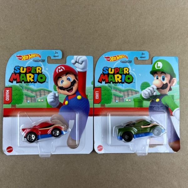 Diecast Character Cars Super Mario Luigi Mario Green Red 1:64 Toys