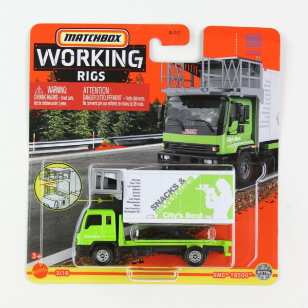 Diecast 2022 Working Rigs Gmc T8500 Snacks Food Truck 3/16 Green White Toys