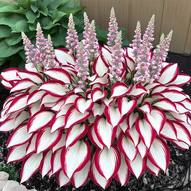 50 Seeds The Enchanting Hosta - Giant Variegated Red and White Hostas