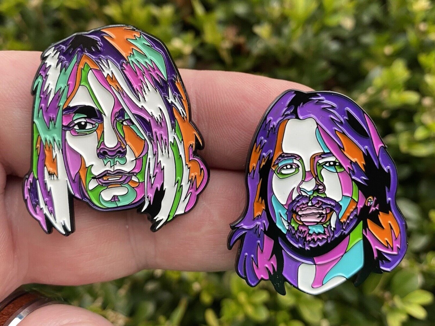 Nirvana - Pop Art Style Enamel Pin Set - Kurt Cobain And Dave Grohl - 1 ...