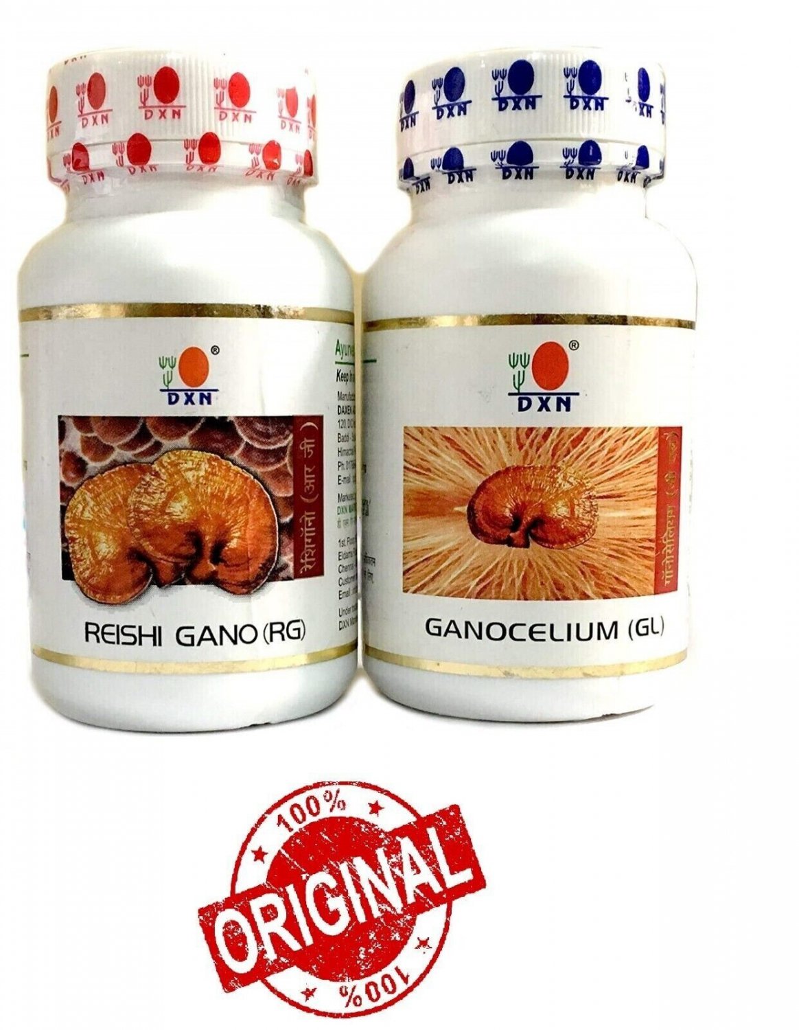 DXN Reishi Gano RG 90 Capsule + Ganocelium GL 90 Capsules 100% Ganoderma