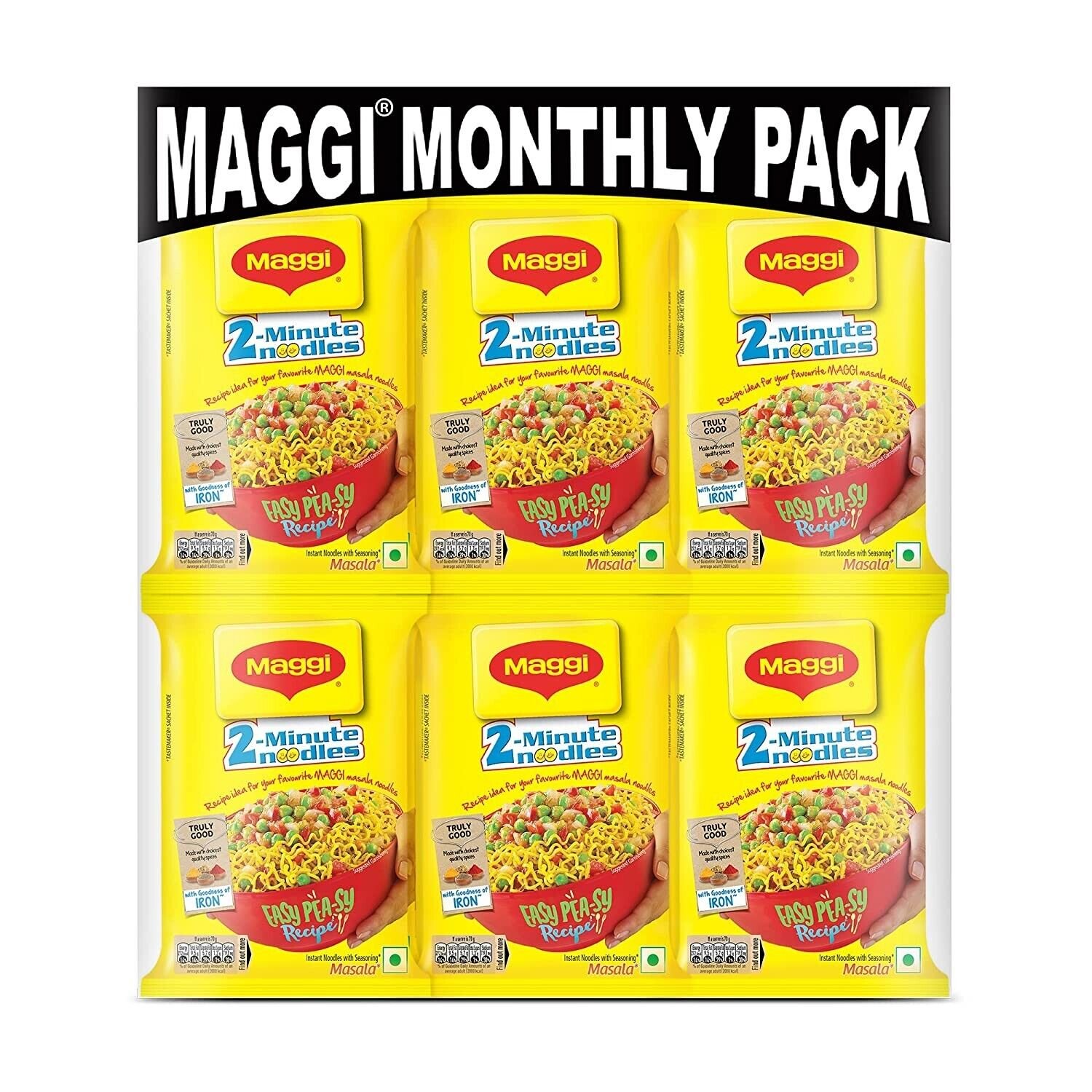 Maggi 2-Minute Masala Instant Noodles, 70 grams (Pack of 96)