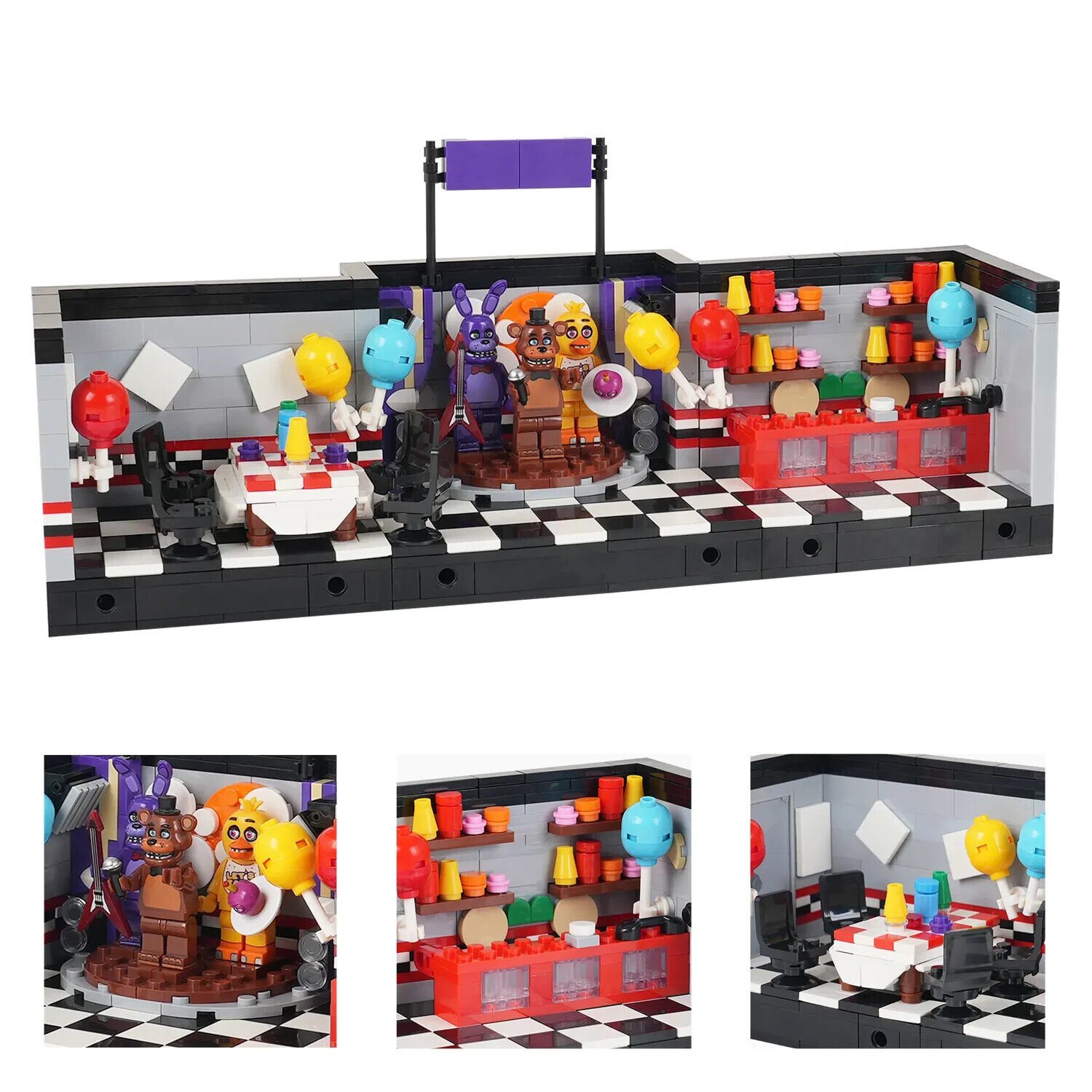 Moc Building Blocks Fnaf FIVE NIGHTS AT FREDDY’S with 3 Figures
