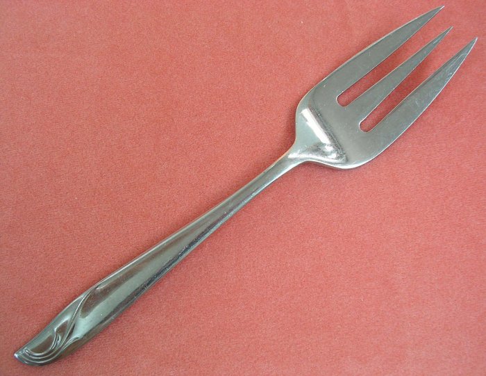 NATIONAL N.S. CO FINALE SERVING FORK STAINLESS FLATWARE SILVERWARE