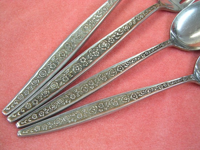 INTERPUR INR 32 INR32 3 SPOONS & FORK STAINLESS FLATWARE SILVERWARE