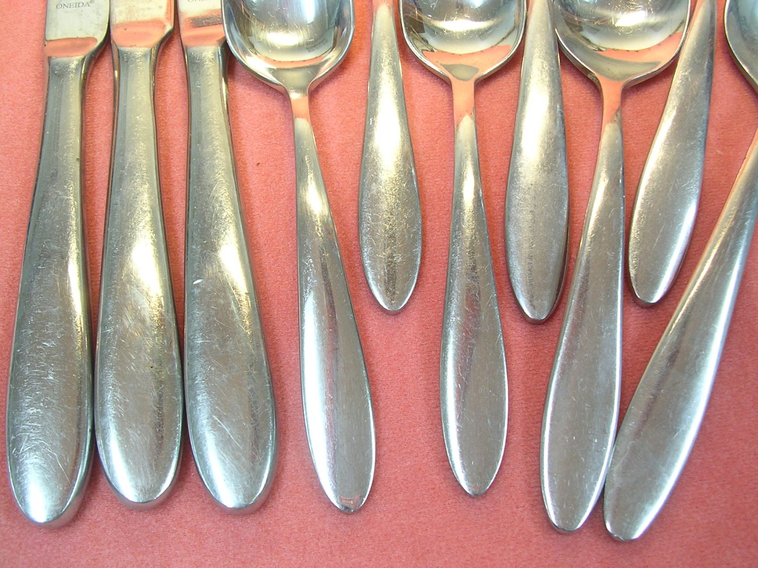 ONEIDA MOONCREST 10pc STAINLESS FLATWARE SILVERWARE