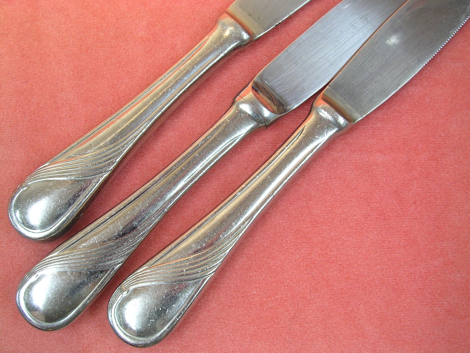CORBY HALL SCALA 3 PLACE KNIVES STAINLESS FLATWARE SILVERWARE