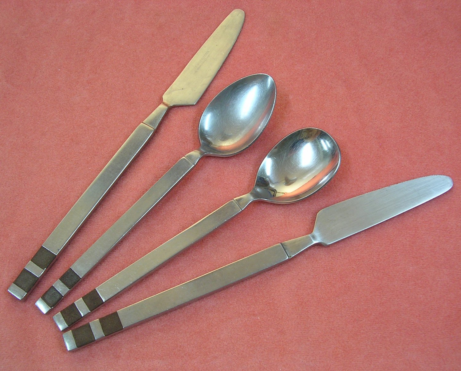 STANLEY ROBERTS CROSSPOINT SUGAR, TEASPOON &2 KNIVES STAINLESS FLATWARE ...