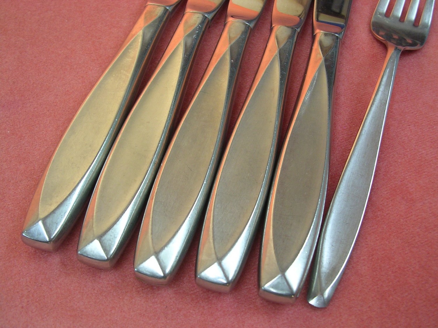 INTERNATIONAL NASSAU SALAD FORK &5 KNIVES INSICO STAINLESS FLATWARE ...