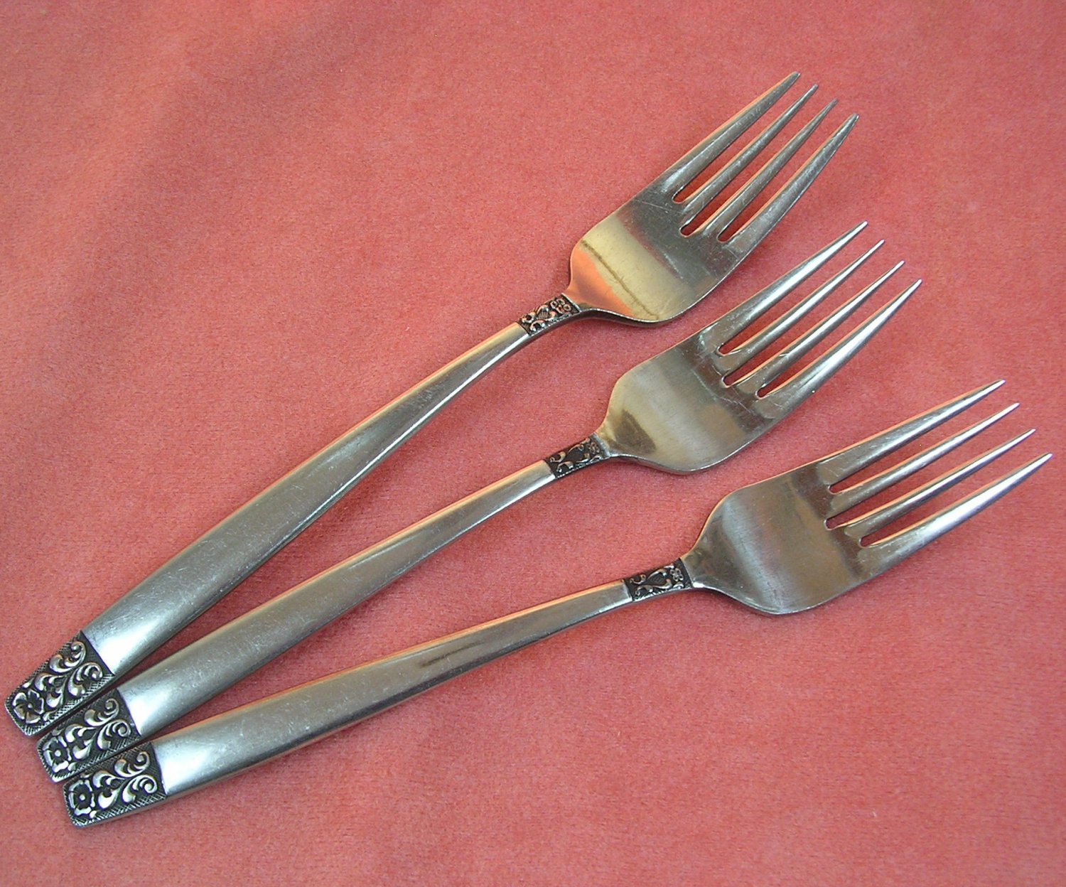 STANLEY ROBERTS CROWN DANESMORE 3 FORKS STAINLESS FLATWARE SILVERWARE
