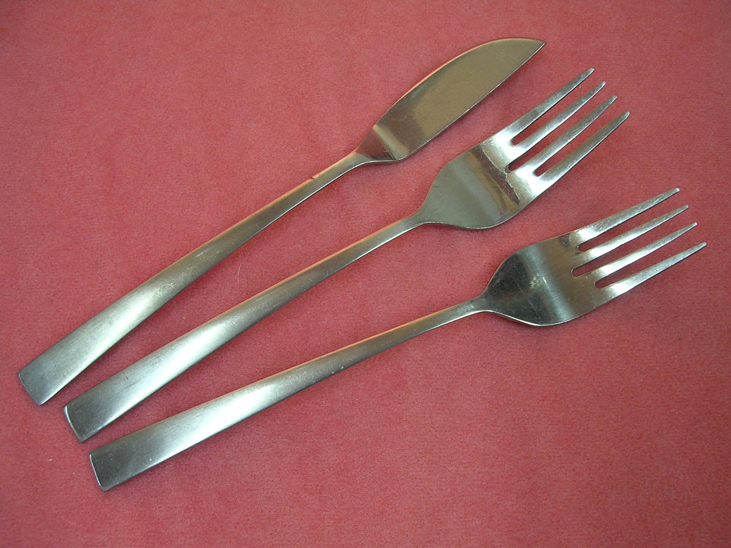 EKCO CLEARBROOK SATIN 3pc ETERNA STAINLESS STEEL FLATWARE SILVERWARE