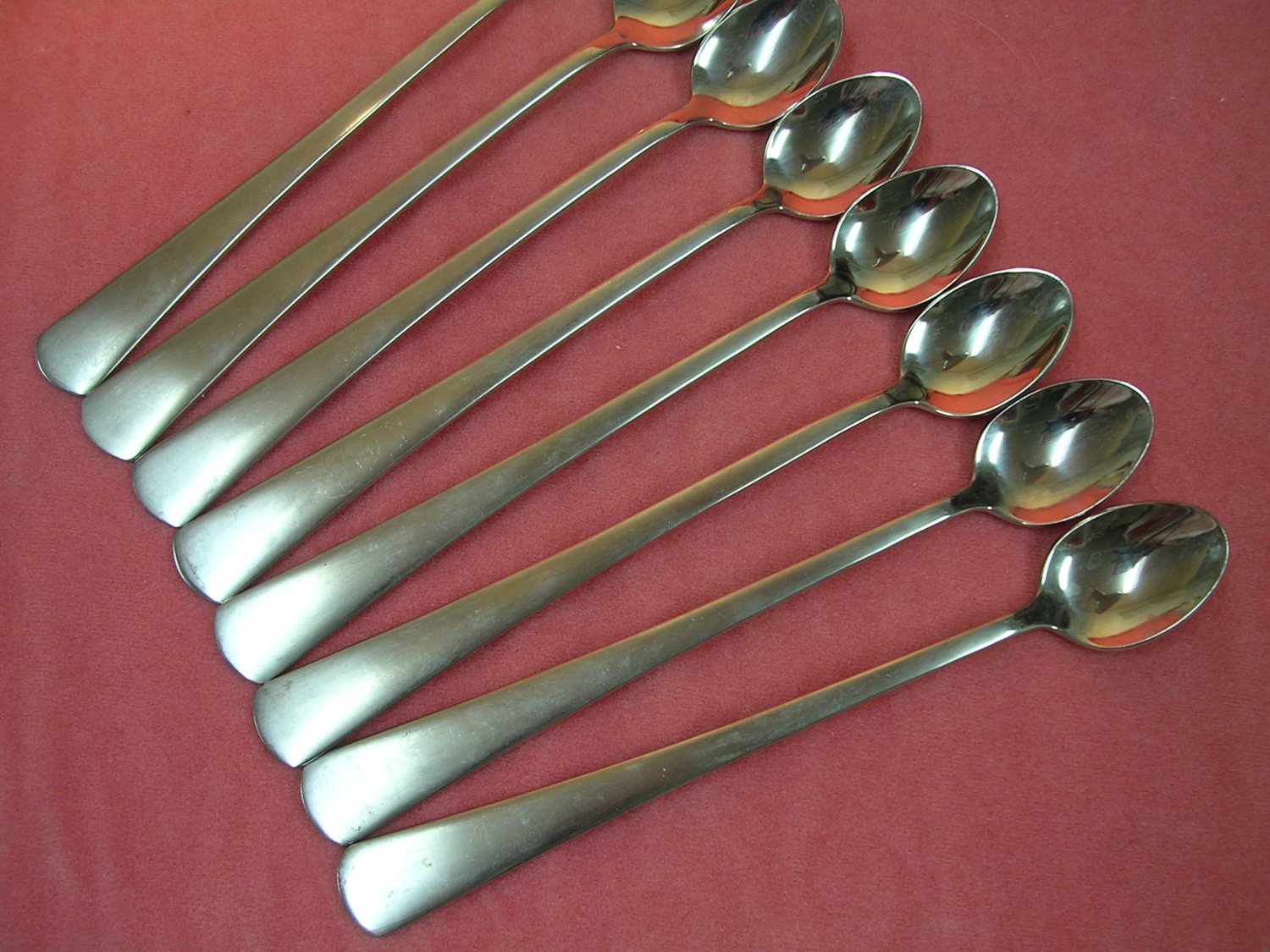 ONEIDA BUTLER TORONTO 8 ICED DRINK SPOONS STAINLESS FLATWARE SILVERWARE