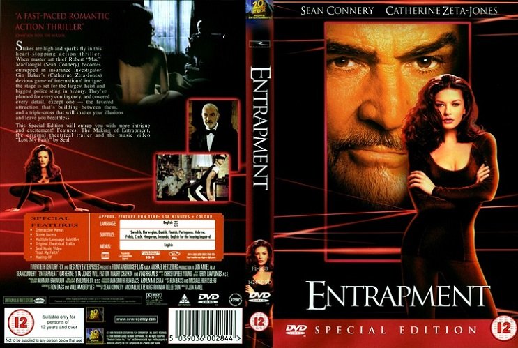 SEAN CONNERY CATHERINE ZETA-JONES ENTRAPMENT MOVIE DVD 1999 ENGLISH LANGUAGE