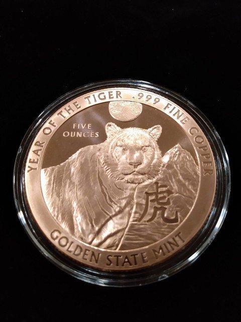 1 US Coin YEAR OF THE TIGER Chinese Zodiac 5 oz Copper Round .999 Fine ...