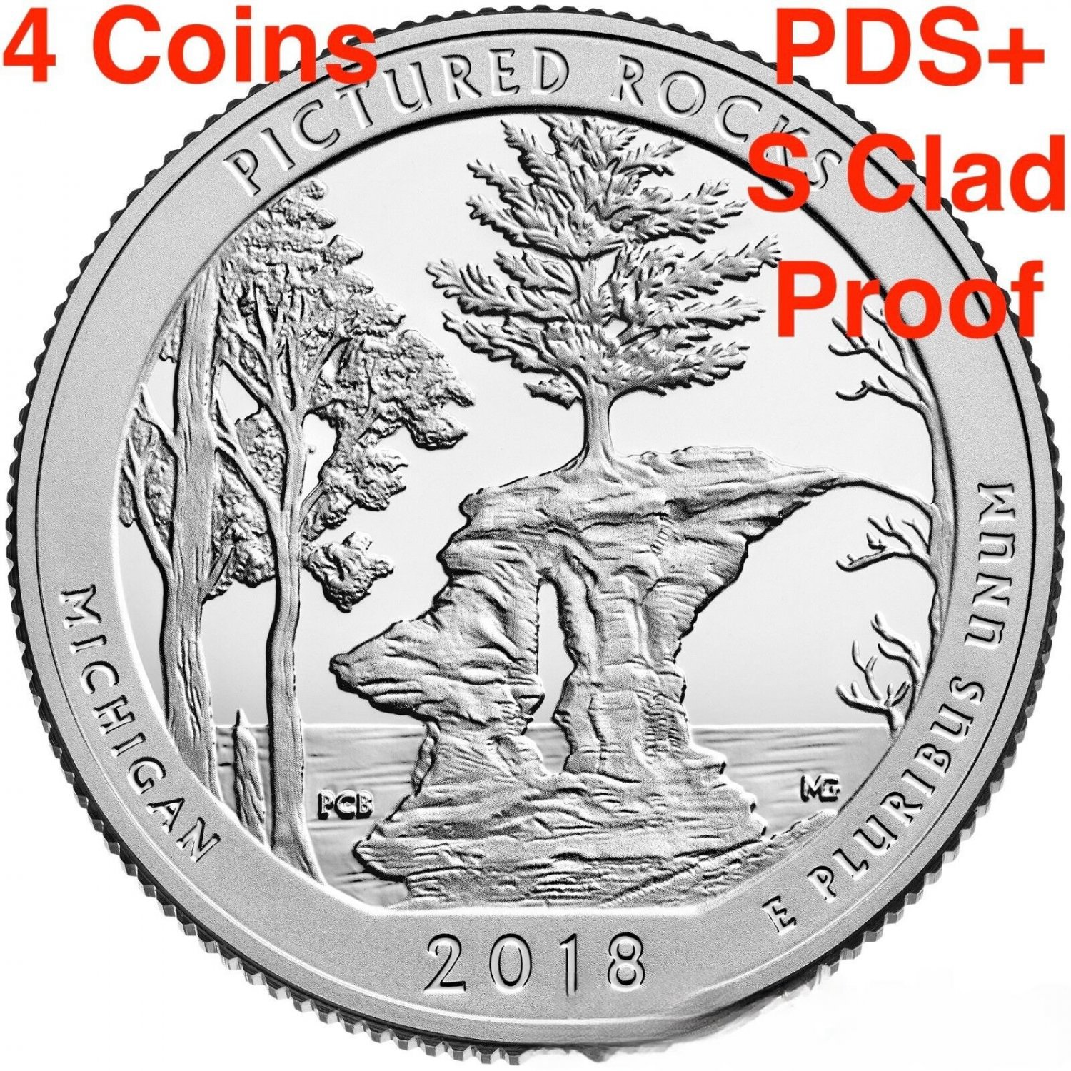 4 US Coins 2018 Clad Proof Pictured Rocks National Lakeshore Park ...
