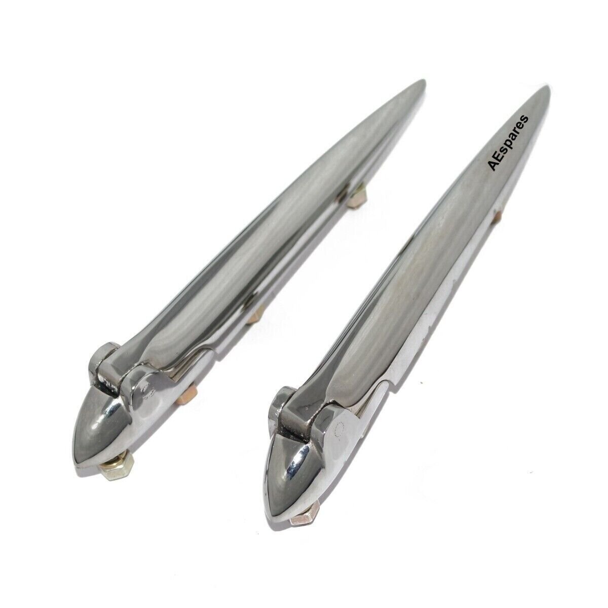BONNET HINGES SET CHROME PLATED PAIR MORRIS OXFORD AMBASSADOR