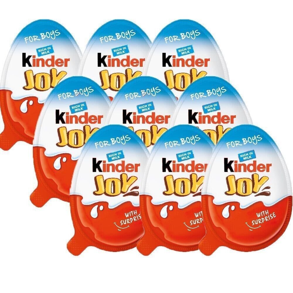 25 Pcs Kinder Joy Chocolate Surprise Eggs -For Boys - surprise gifts inside