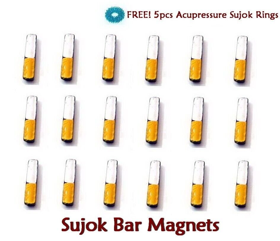 Sujok Therapy Acupressure Bar Magnets (Set of 50) + Free 5pcs Sujok Rings