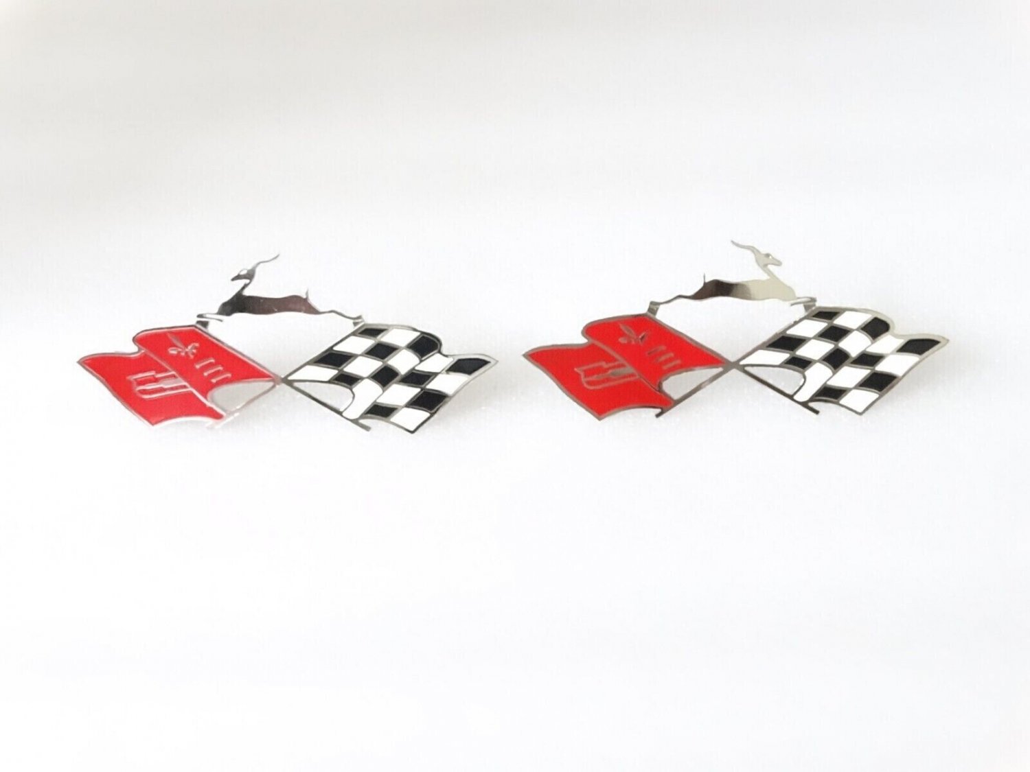 Chrome Quarter Panel Emblem Cross Flag (Pair) For 1961 Chevrolet Impala ...