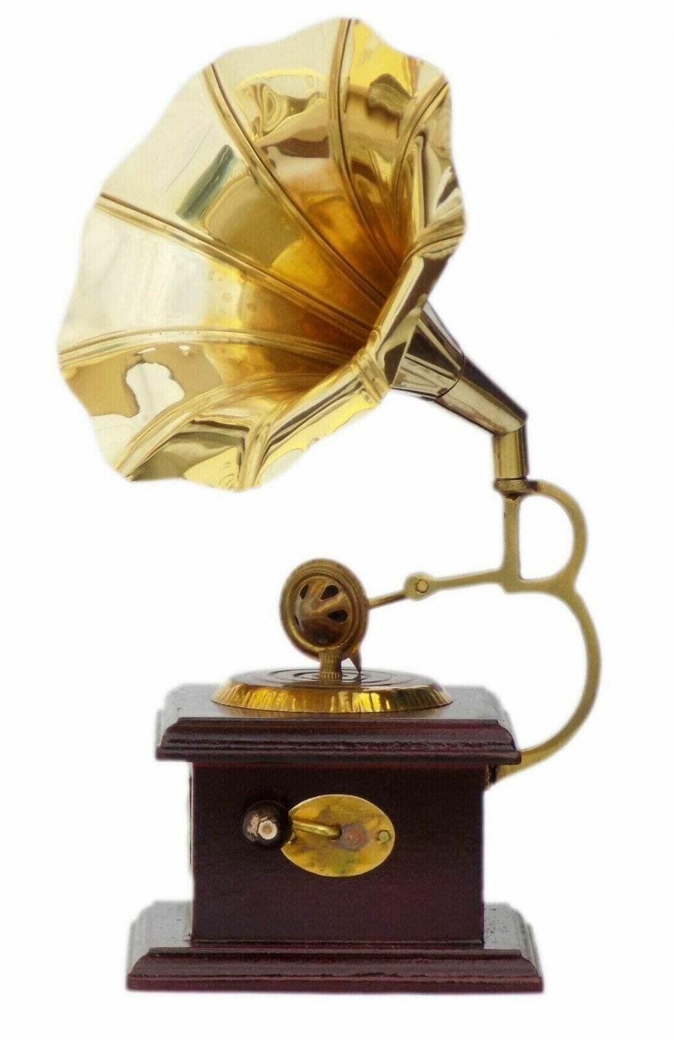 Showpiece Gramophone Phonograph Wood Brass Horn Ornament Halloween ...