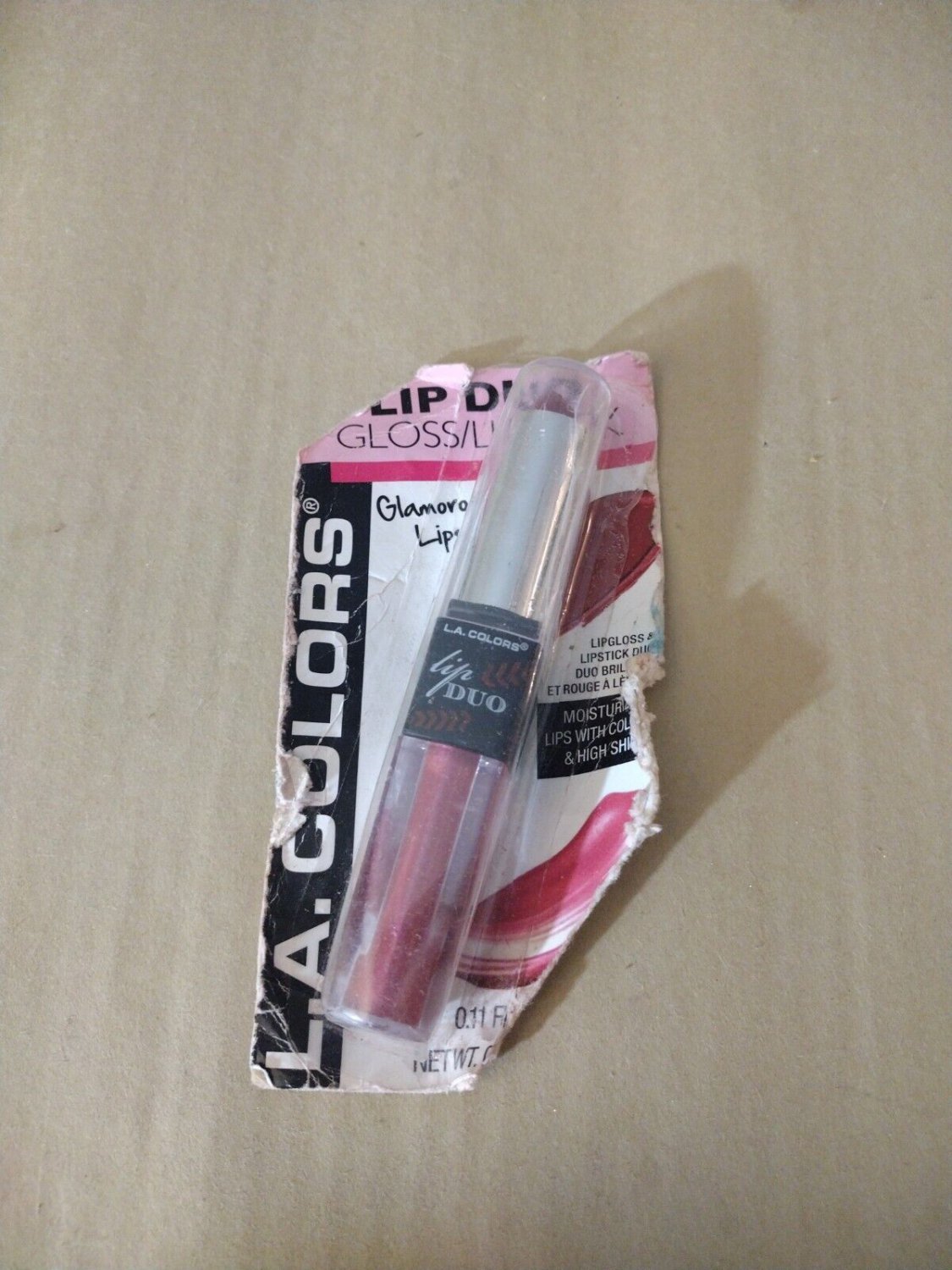 L.A. Colors Lip Gloss & Lipstick Duo Flushed Moisture & Shine Glamorous.