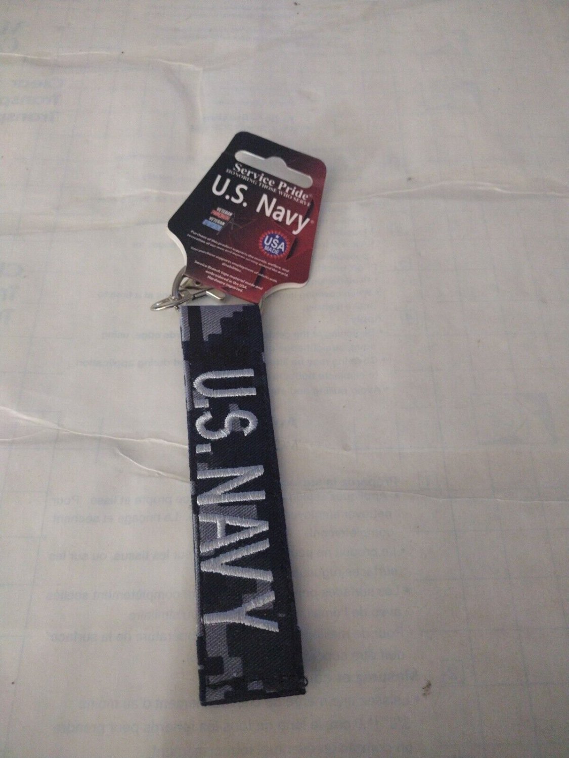 **RARE! U.S. Navy Camouflage Key Chain with Clip.