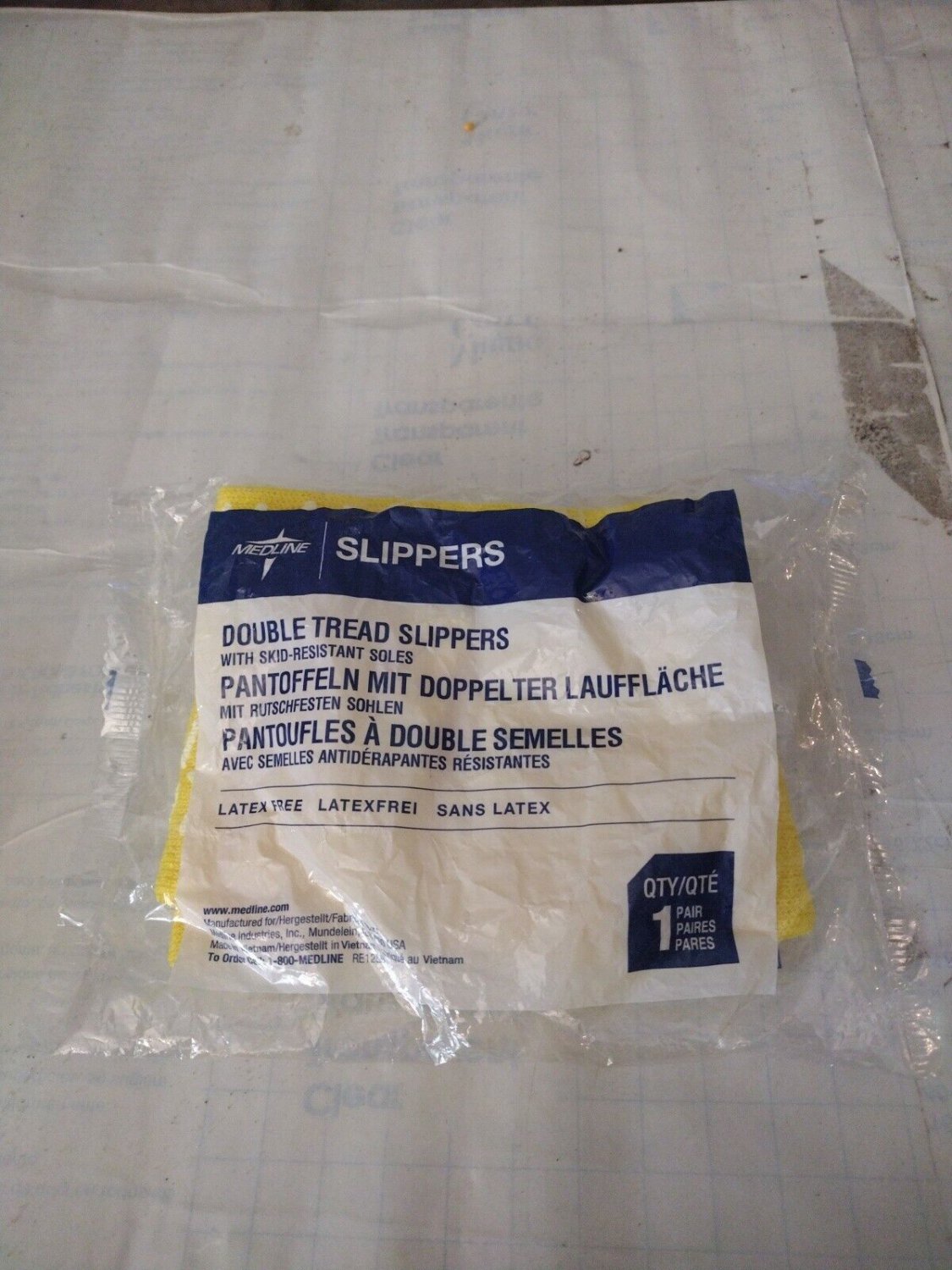 Medline Terry Cloth Slippers Double Tread Size XL - NIP!