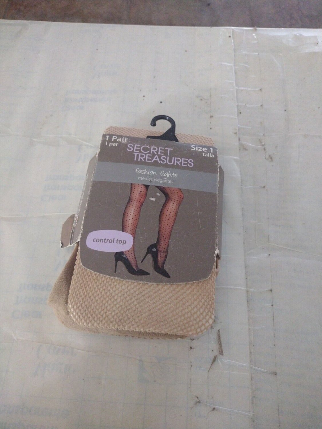 Secret Treasures Women Tan Fishnet Tights One pair size one New.