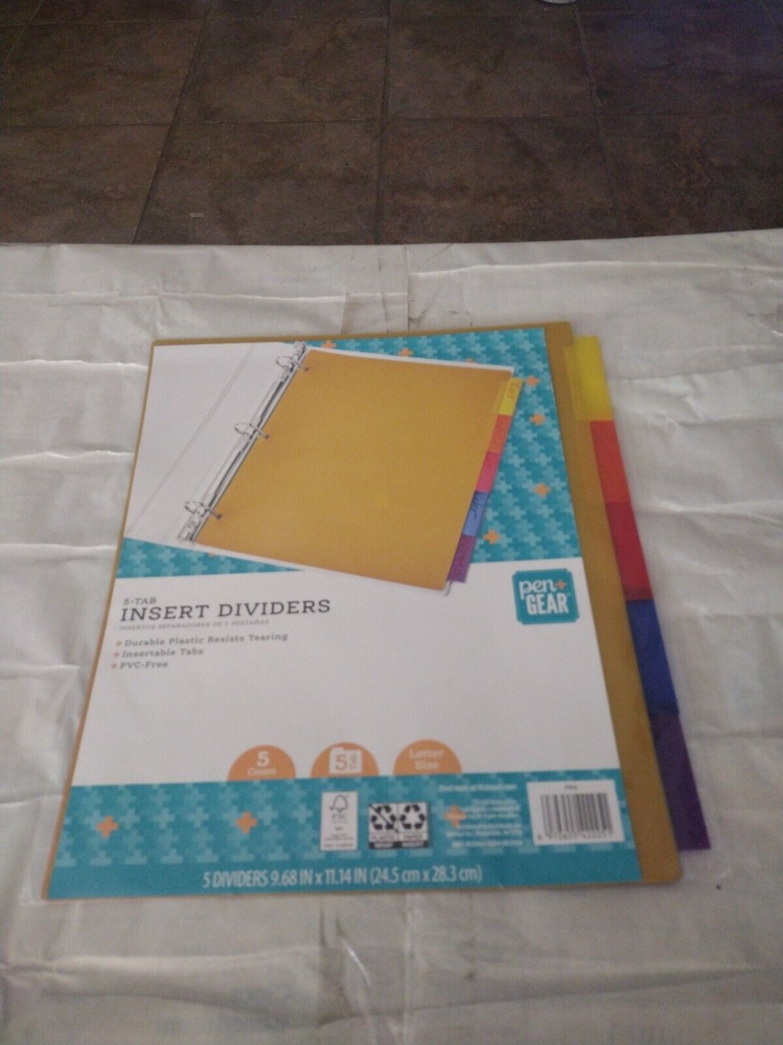 Pen + Gear 5 tab Insert Dividers with Pockets Multicolor Pack NEW! 5 Pack.