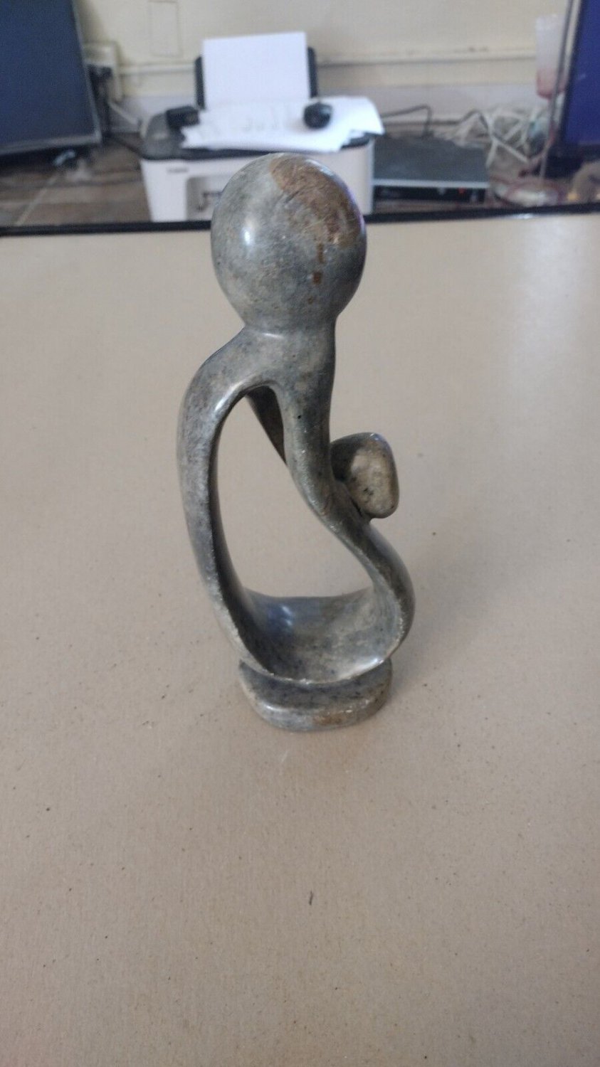 1 Mother And Child Statue Abstract Art Bookends.