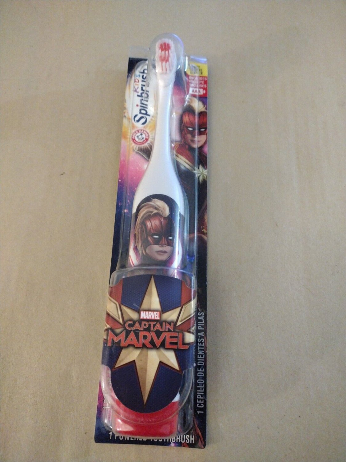 One Arm & Hammer Kids Spinbrush Captain Marvel Powered Toothbrush (SOFT ...
