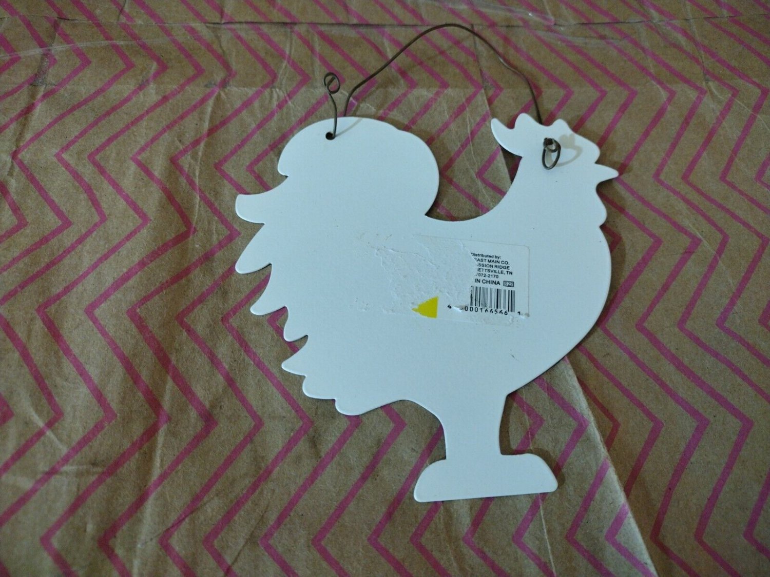 Chicken Metal Farm Shop Fresh Eggs Wall Hanger (small).