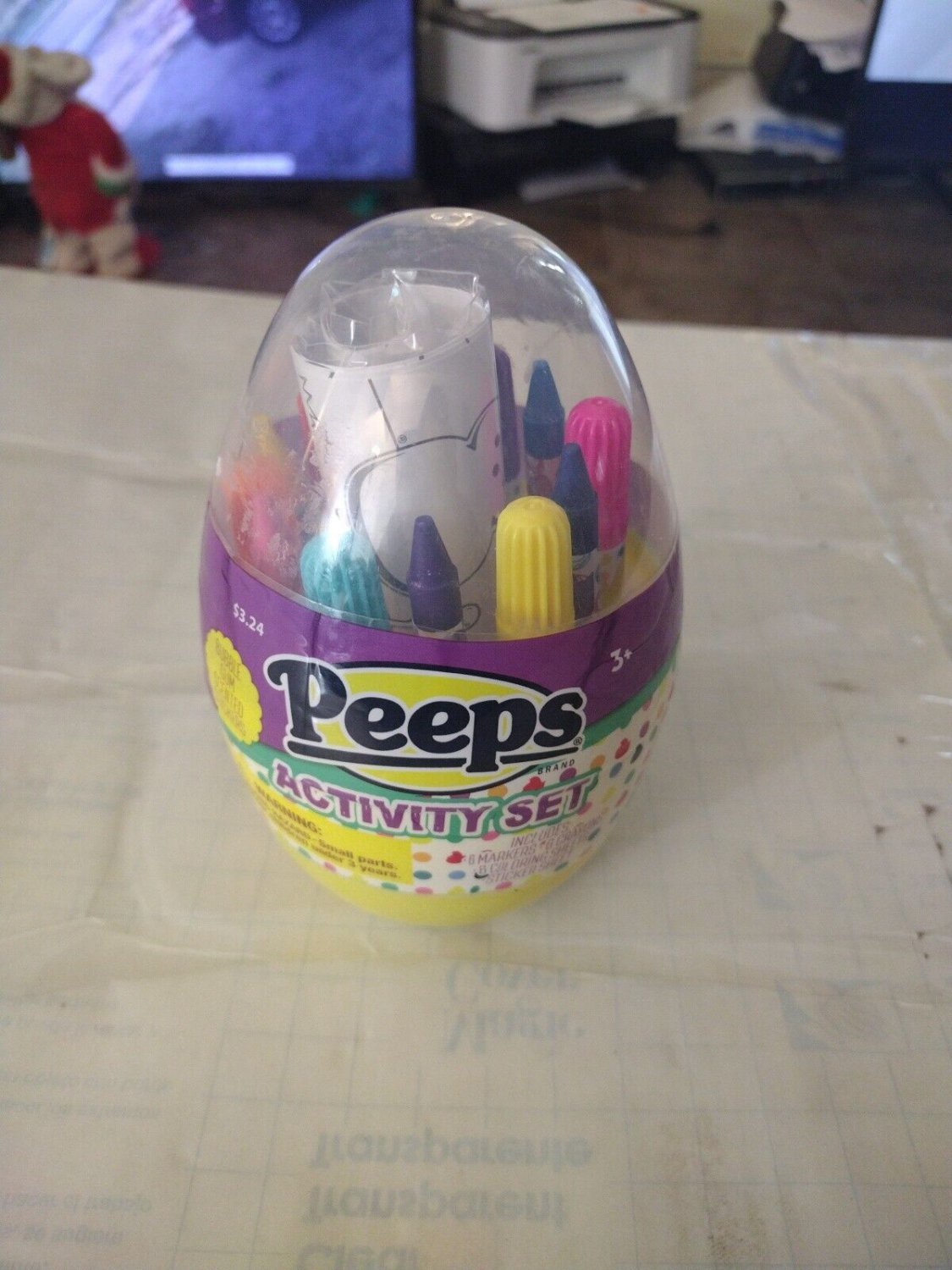 PEEPS ACTIVITY Kit EGG INCLUDED MARKERS CRAYONS COLORING SHEETS ...