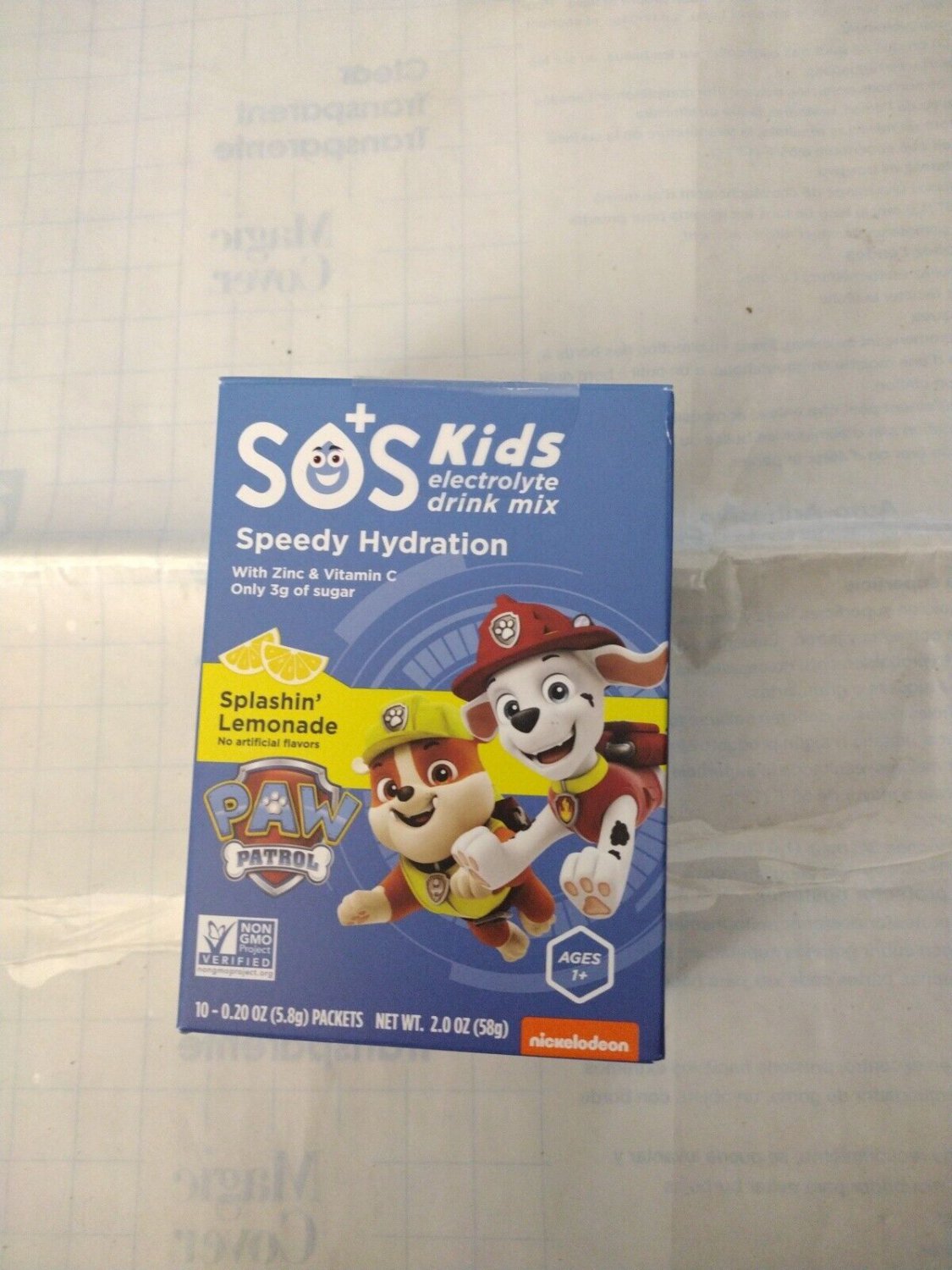 ,,SOS Hydration Kids Paw Patrol Electrolyte Drink Mix Splashin ...