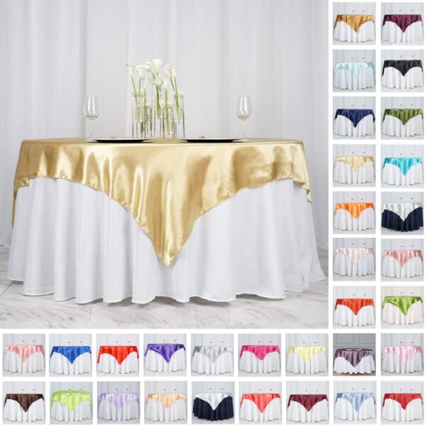 24 X Satin Square 72X72" Table Overlays Home Wedding Party Supplies