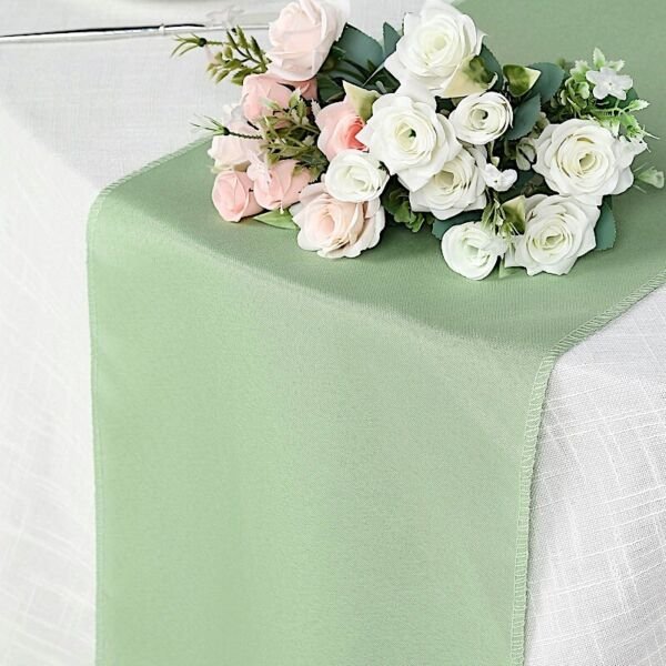 Sage Green Polyester 12X108" Table Runner Wedding Kitchen Linens ...